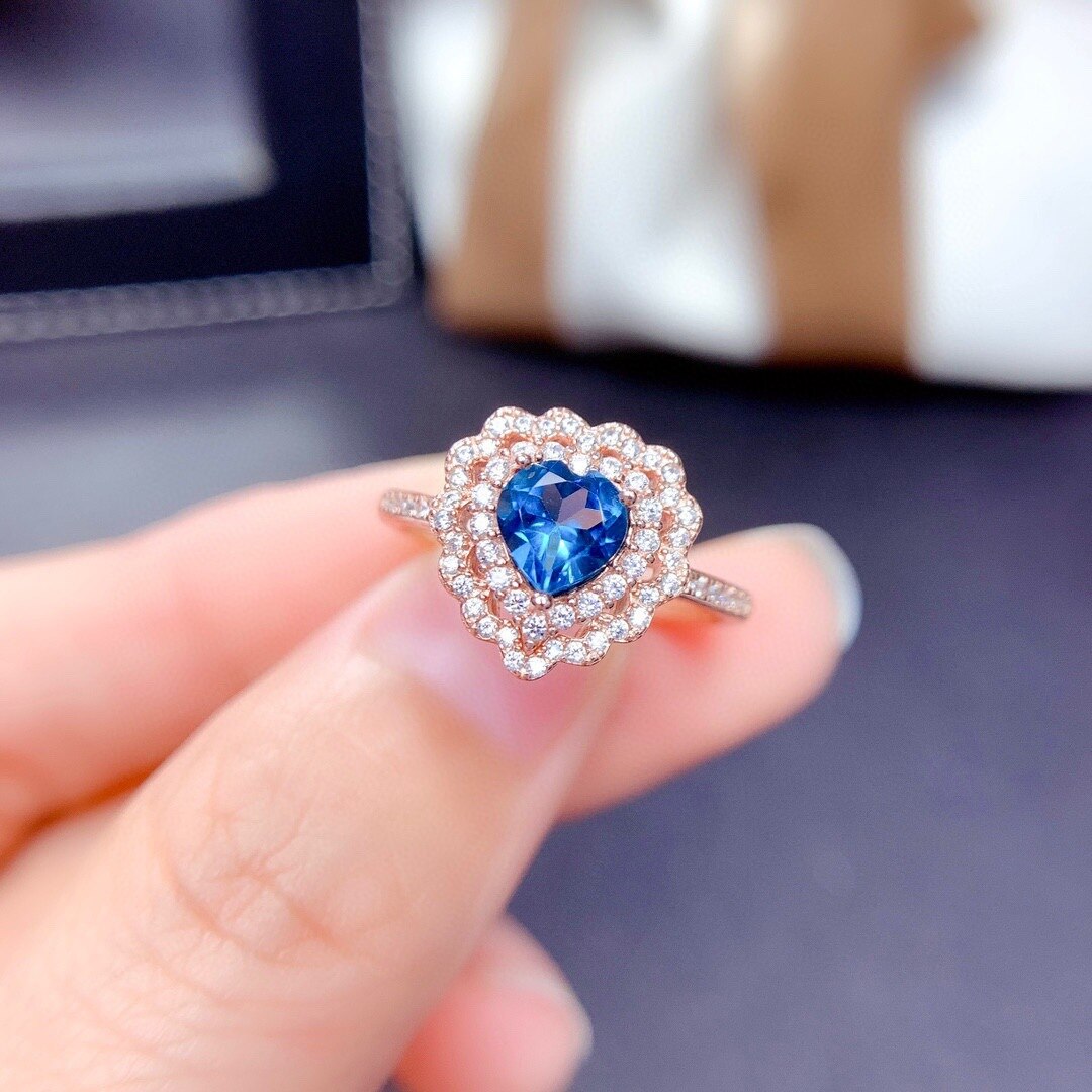 QTT Blue Heart Crystal Stone Wedding Jewelry Sets ... – Grandado