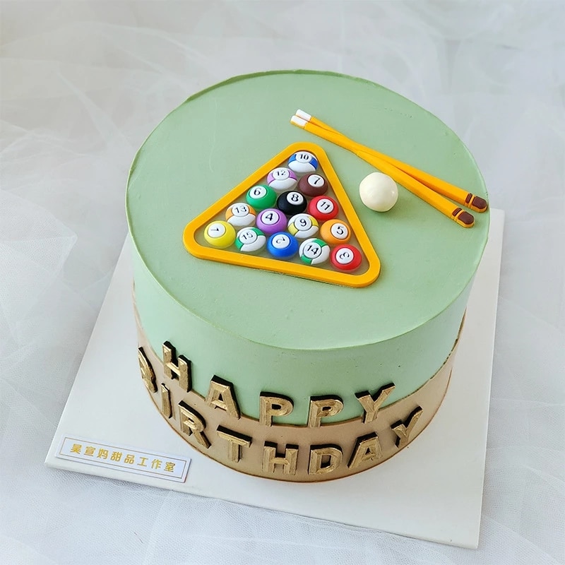 Billiards Cake Topper for boy Men Cake Soft Potter... – Grandado