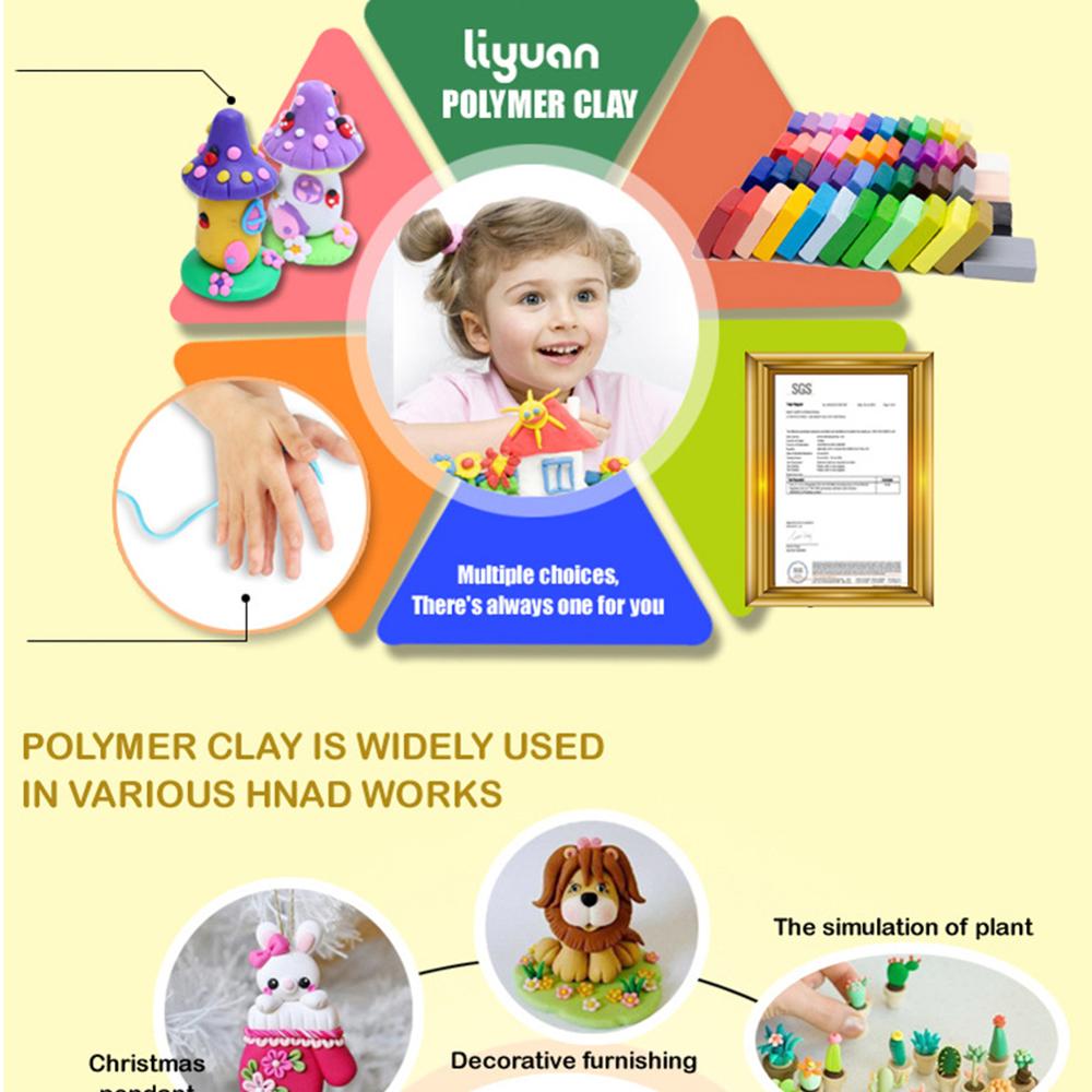 55Pcs DIY Polymer Clay 24 colors Polymer Clay Plas... – Grandado