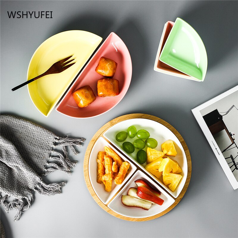 Nordic ceramic three-part four-part platter modern... – Grandado