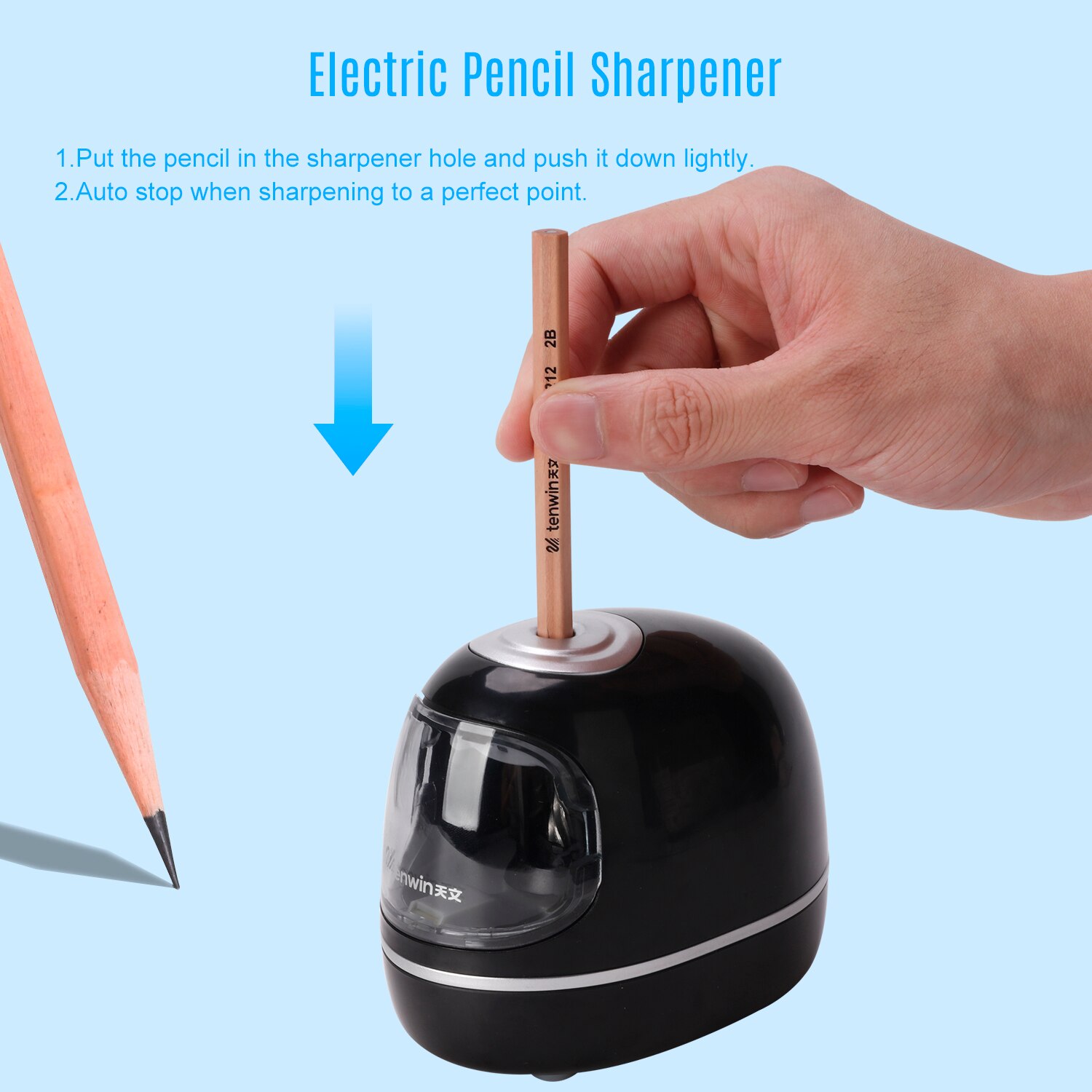 tenwin Portable Electric Pencil Sharpener Helical ... – Grandado