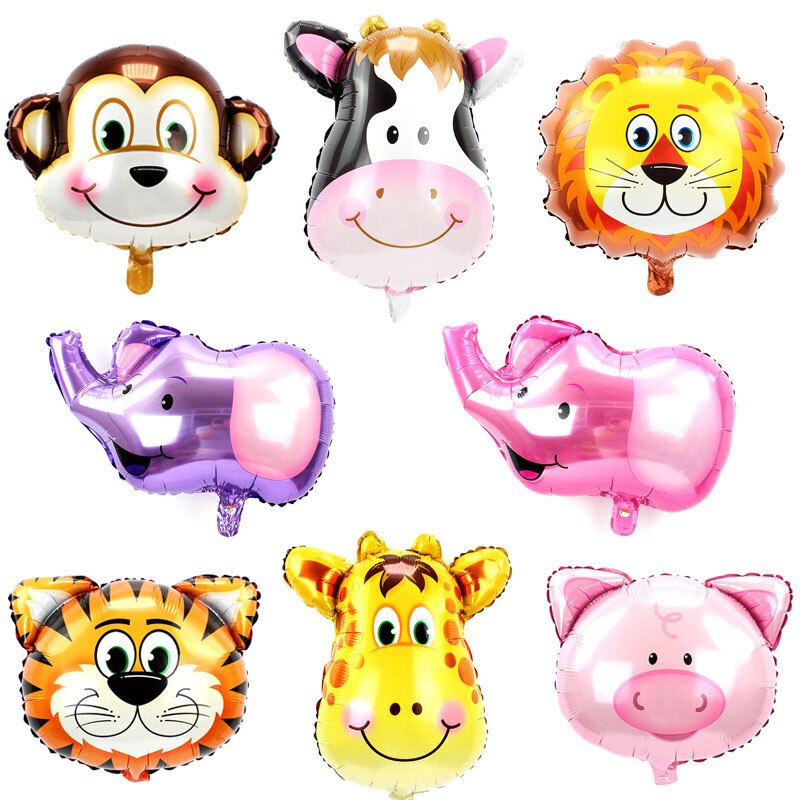 20 "medium cartoon dier hoofd aluminium ballon kin... – Vicedeal