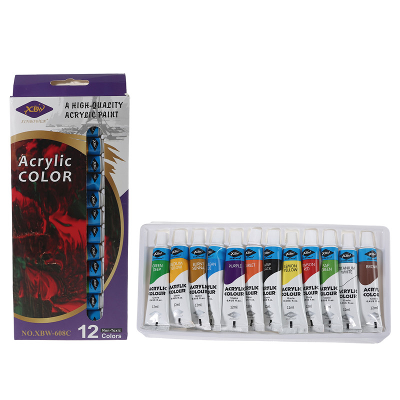 12 Color 12ml Heavy Body Colors Rich Pigments Acry... – Grandado