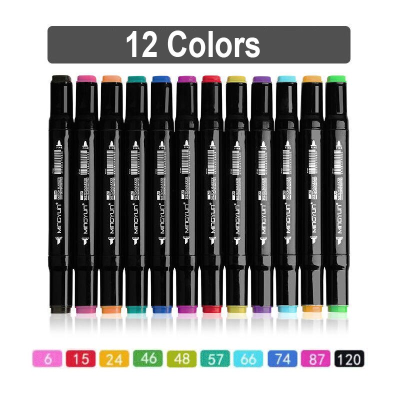 12/24 Colors Graffiti Marker Pen Paiting Drawing M... – Grandado