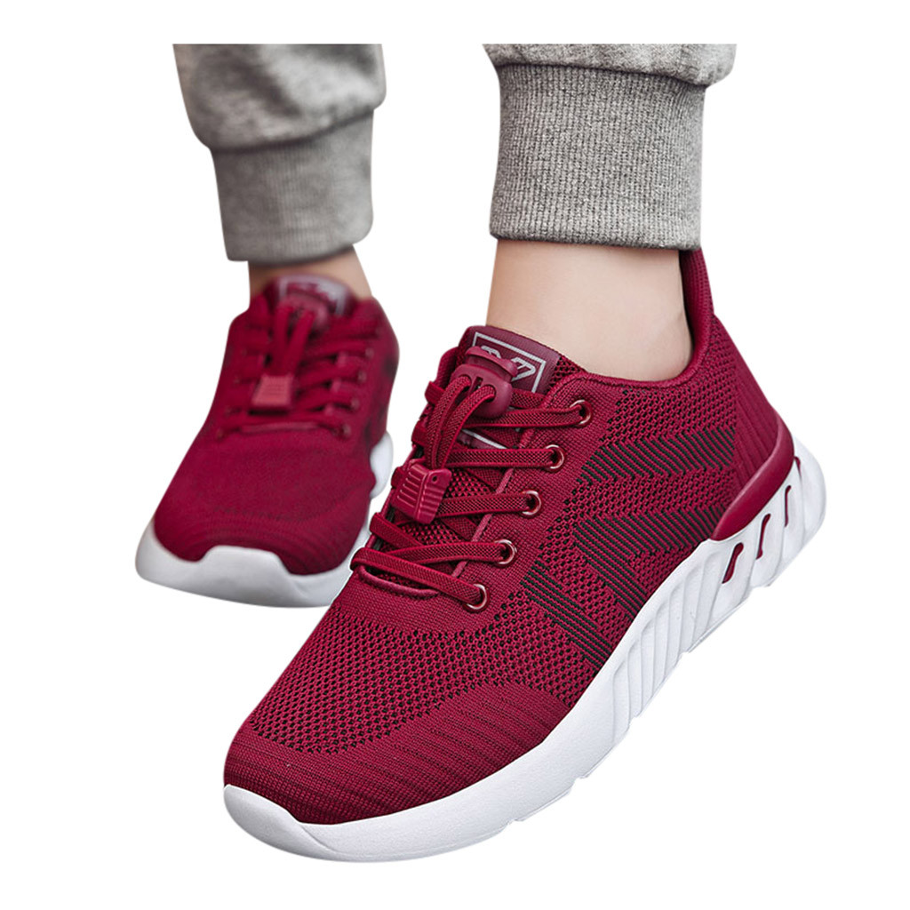 SAGACE Sneakers Women's Flying Woven Mesh Red Brea... – Grandado