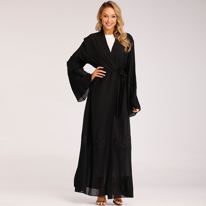 Abaya Kimono Kaftan Malaysia Pleated Muslim Cardig... – Vicedeal