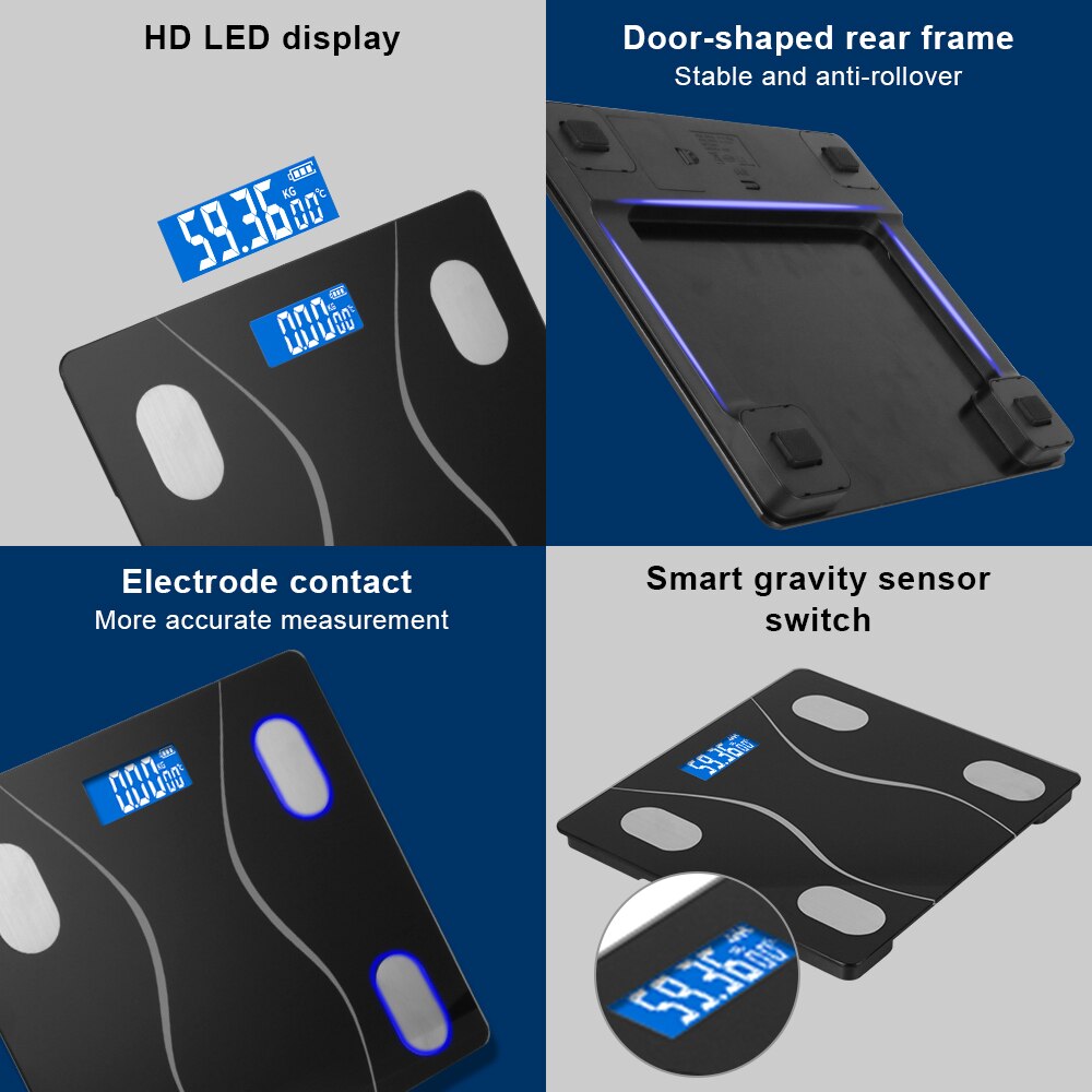 Báscula de baño Digital con pantalla LCD, balanza ... – Grandado