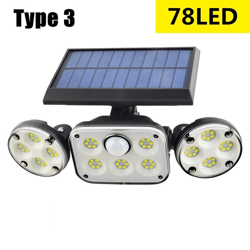 100/74/20 LED Solar PIR Motion Sensor Light, 3 Sid... – Grandado