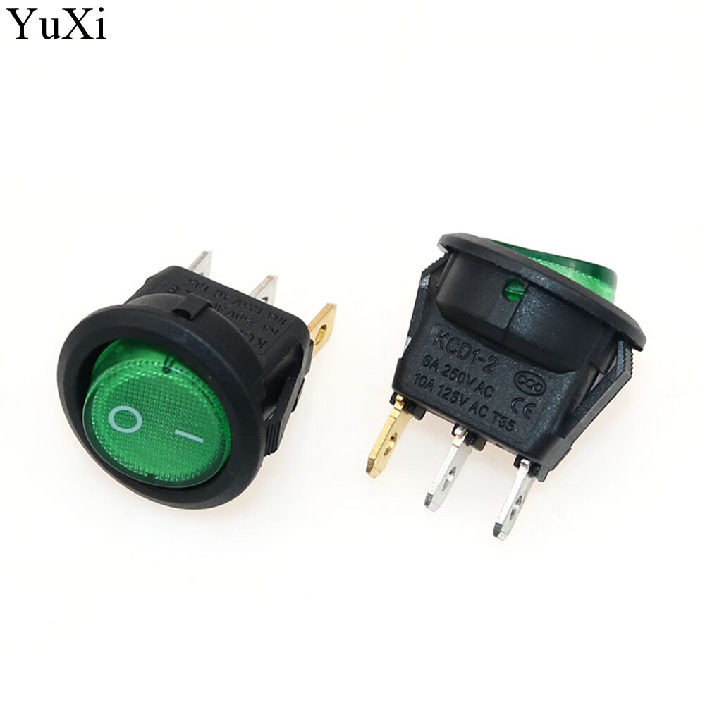 YuXi Red yellow green Light ON-OFF SPST Round Rock... – Grandado