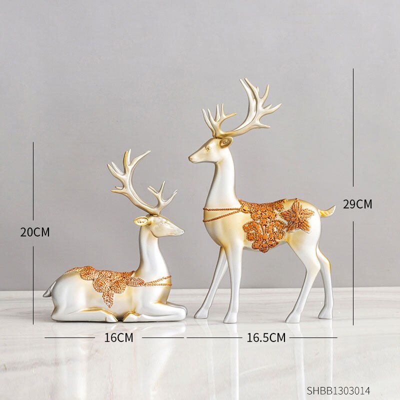 Resin Deer Statue Deers Sculpture Nordic Decoratio... – Vicedeal
