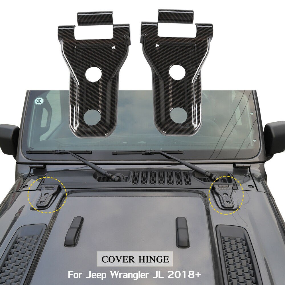 Carbon Fiber Front Engine Hood Hinge Decor Cover T... – Vicedeal