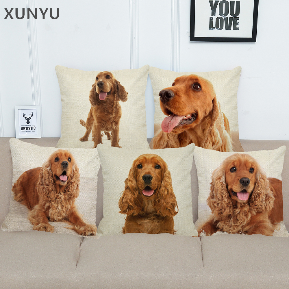 XUNYU Cocker Spaniels Pillowcase Home Sofa Square ... – Vicedeal