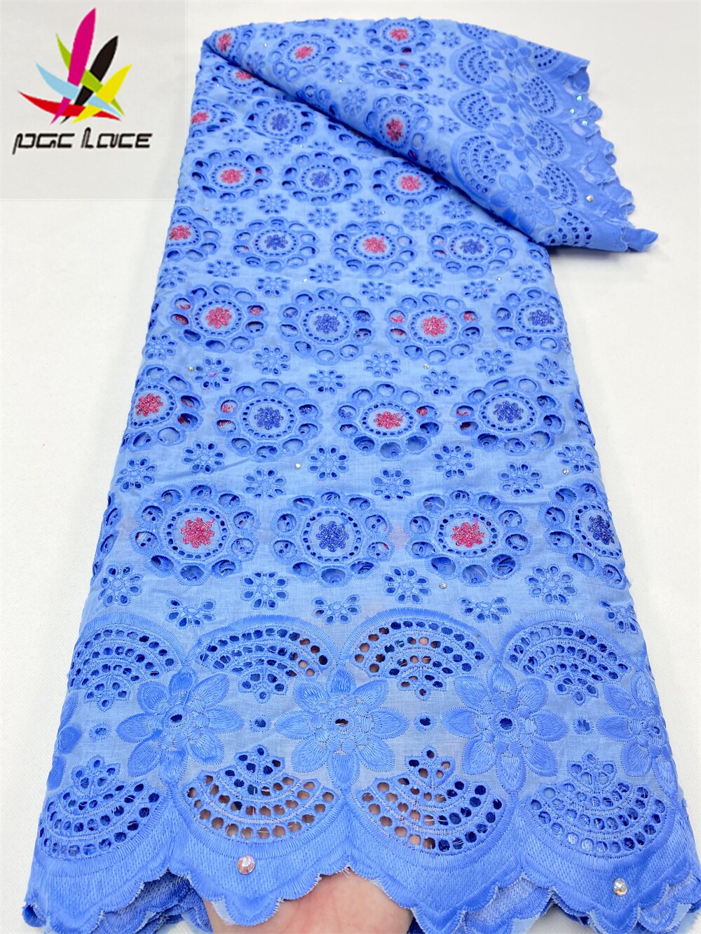 PGC African Dry Lace Fabric With Stones Swiss Voil... – Vicedeal