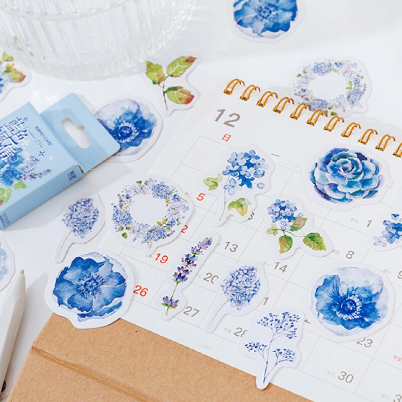 46PCS Blue Flower Phone Stickers Aesthetic Decorac... – Vicedeal