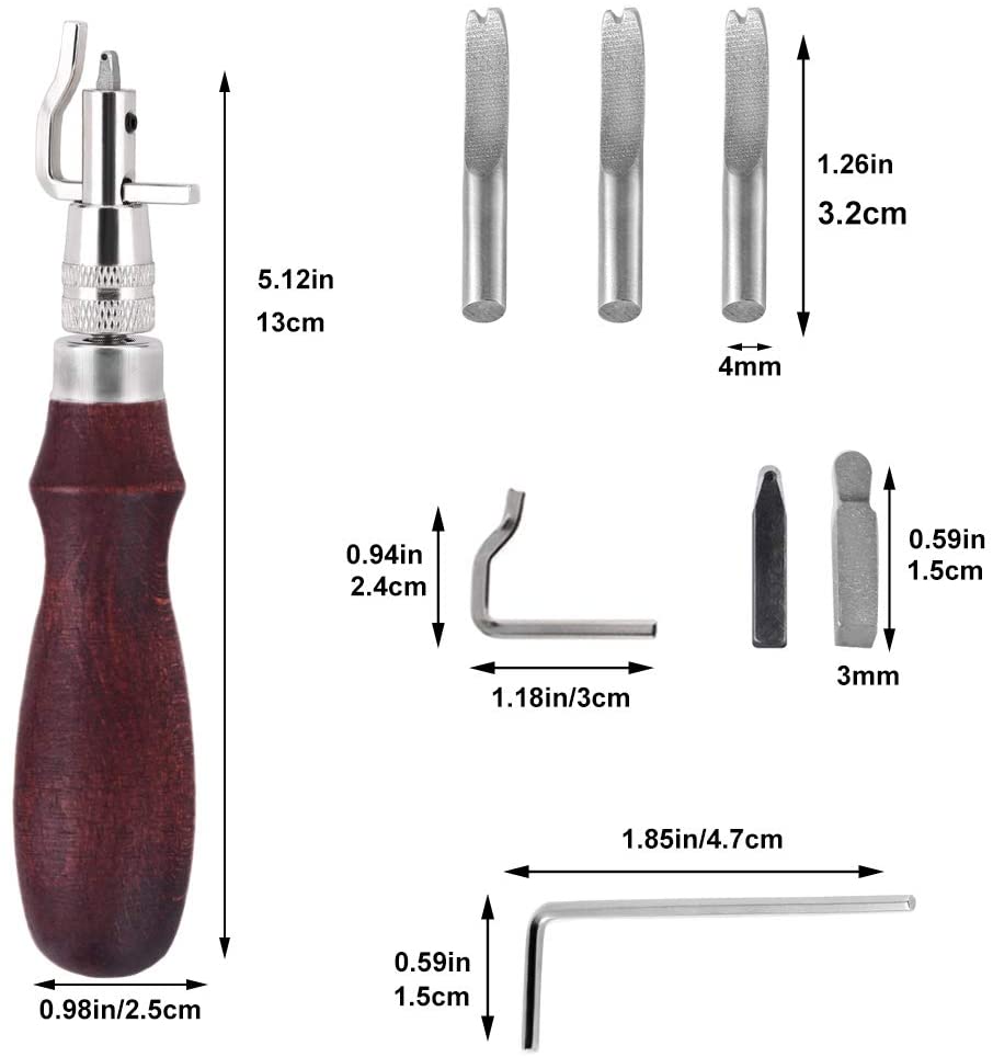 KAOBUY Red Leather Groover Tool , 7 in 1 Pro Adjus... – Grandado