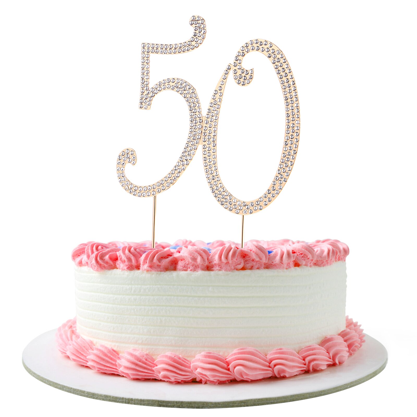 STOBOK 50 Cake Topper Bling Rhinestone 50th Birthd... – Grandado