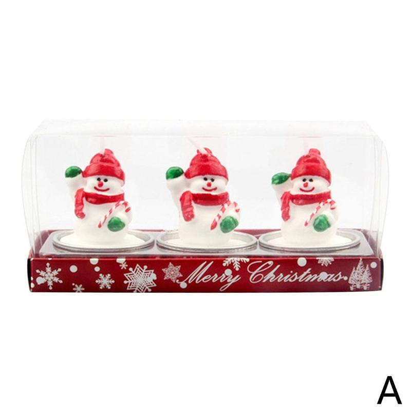 3Pcs/Set Christmas Candles Santa House Snowman Chr... – Grandado