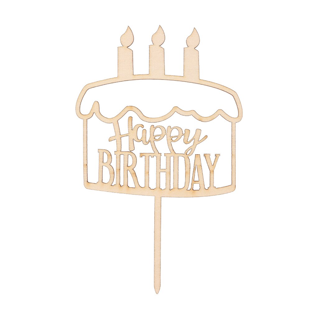 Wood Cake Topper Happy Birthday Vintage Cake Decor... – Vicedeal
