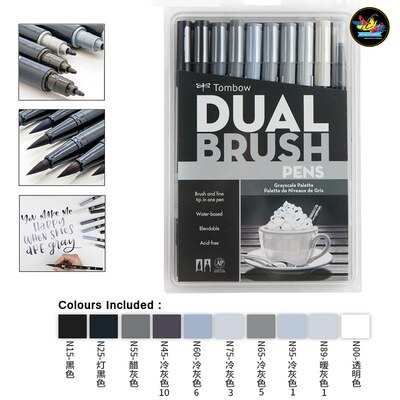 10 Colors Set TOMBOW ABT Soft Watercolor Brush Pen... – Grandado