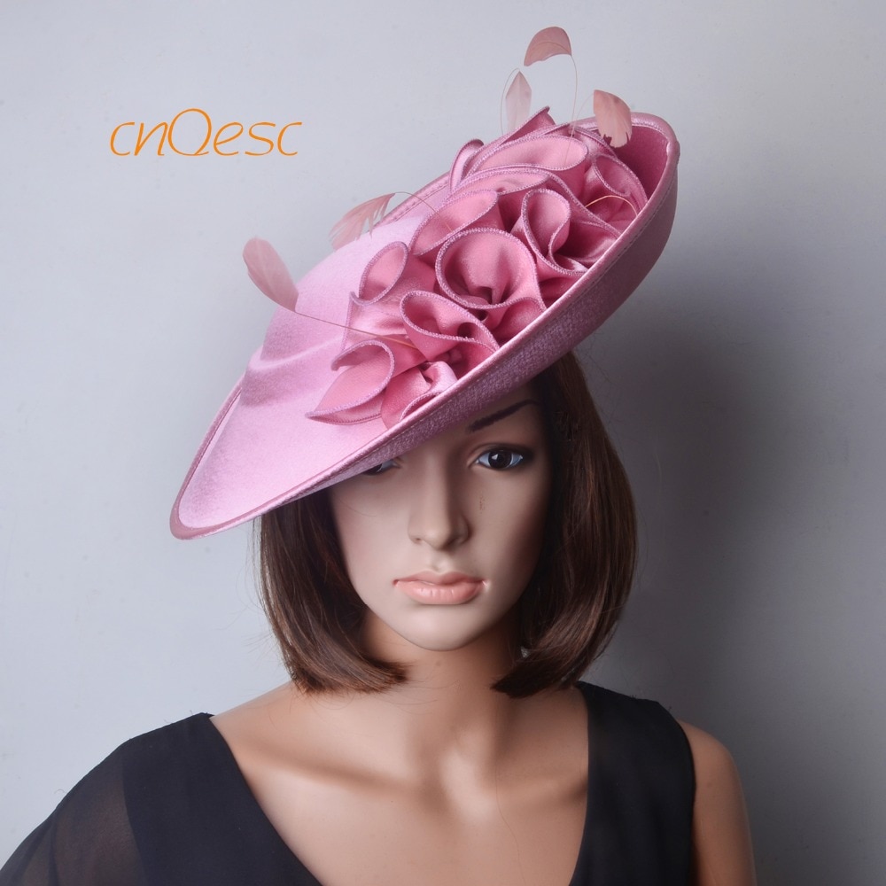 ! Blush roze Grote Matte satijn tovenaar sinamay h... – Grandado