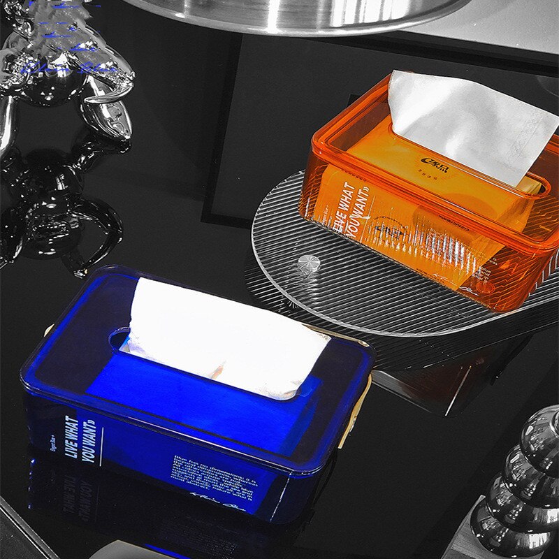 Klein Blue Acrylic Tissue Box With Handle Modern S... – Vicedeal