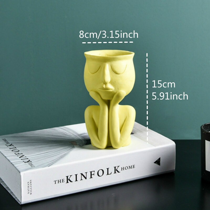 Abstract Human Face Flower Pot Home Desktop Vase G... – Grandado