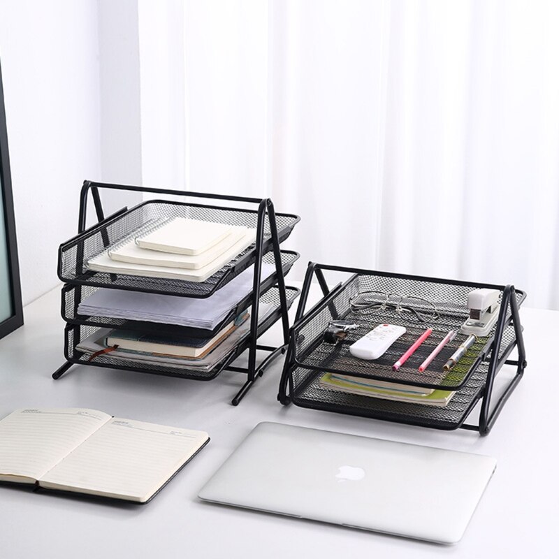 Metal Mesh 2 Tier Document Letter Tray Desk Organi... – Grandado