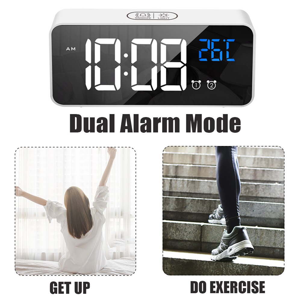 Digital Alarm Clock Home Decoration Rechargeable E... – Vicedeal