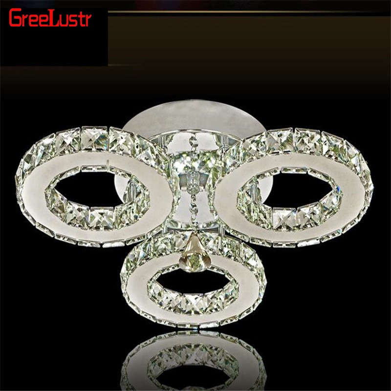 Moderne K9 Crystal Led Plafond Verlichting Rvs 3 R... – Grandado