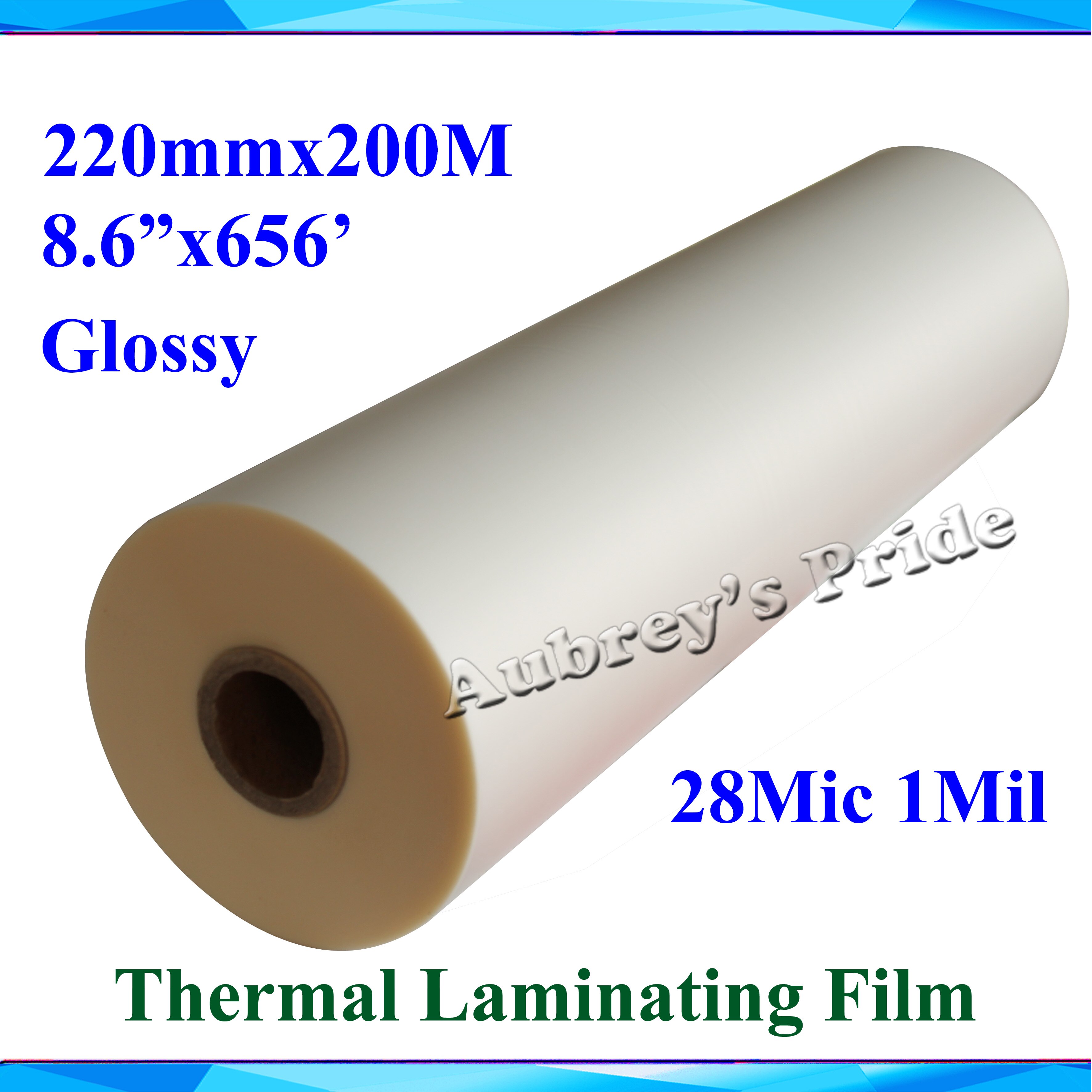 1Roll 28Mic 220mm x 200M 1Mil Glossy 1 "Core ... – Vicedeal