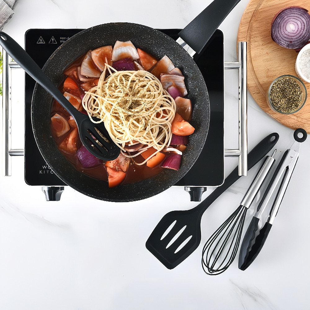10Pcs Kitchen Utensils Set Silicone Non-stick Barr... – Grandado