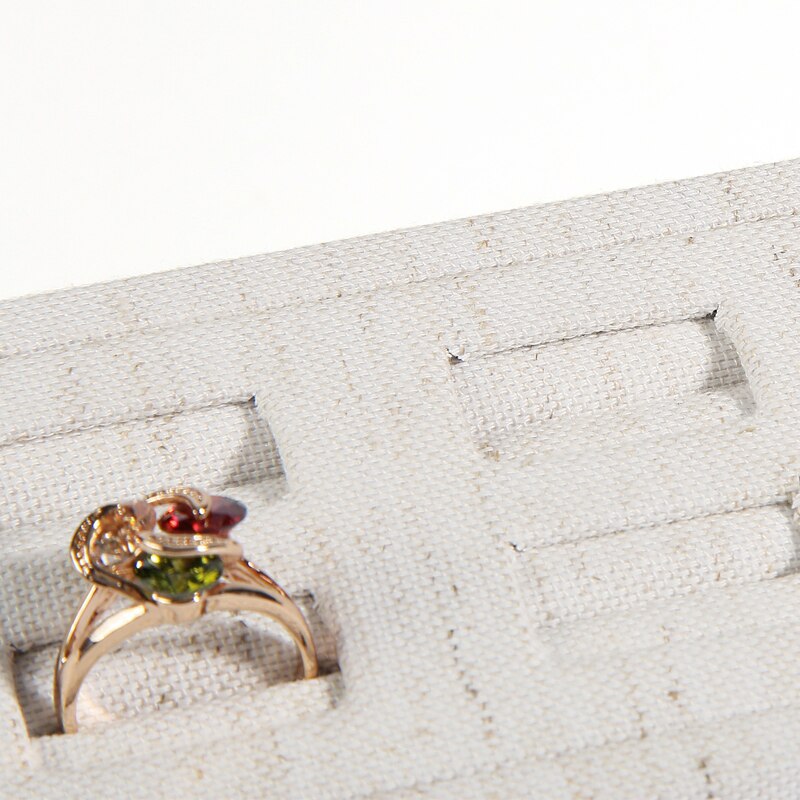 White linen Ring Display Tray jewelry Display Tray... – Grandado