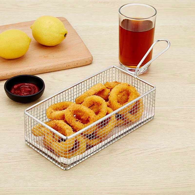 304 Stainless Steel Rectangular Dining Basket Fren... – Grandado