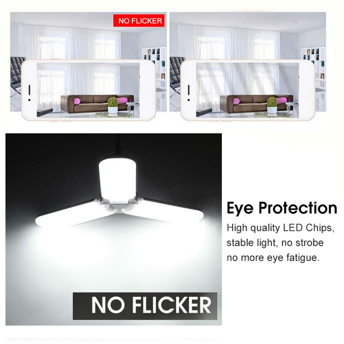 45W E27 LED Bulb Foldable Fan Blade Bulb 85-265V 1... – Vicedeal