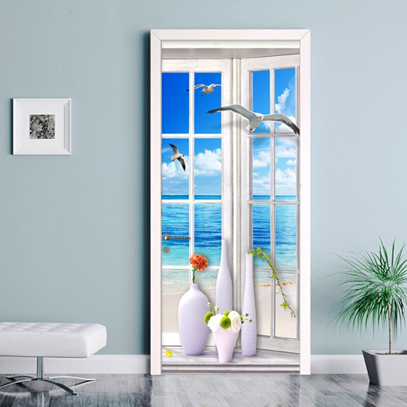 3D Wall Door Sticker Painting Window Landscape Wal... – Grandado