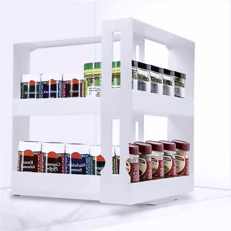 Double Layer Multi-Function Storage Rack Rotating ... – Grandado