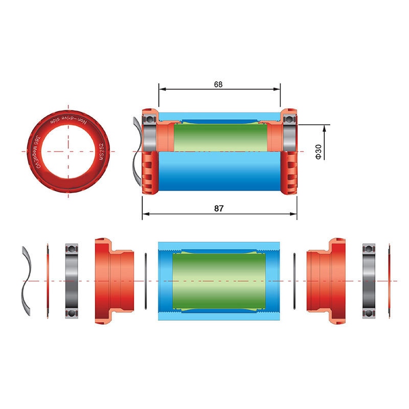 Set Of 2 BSA30 Bottom Bracket-BB30/30mm Axle On BS... – Grandado