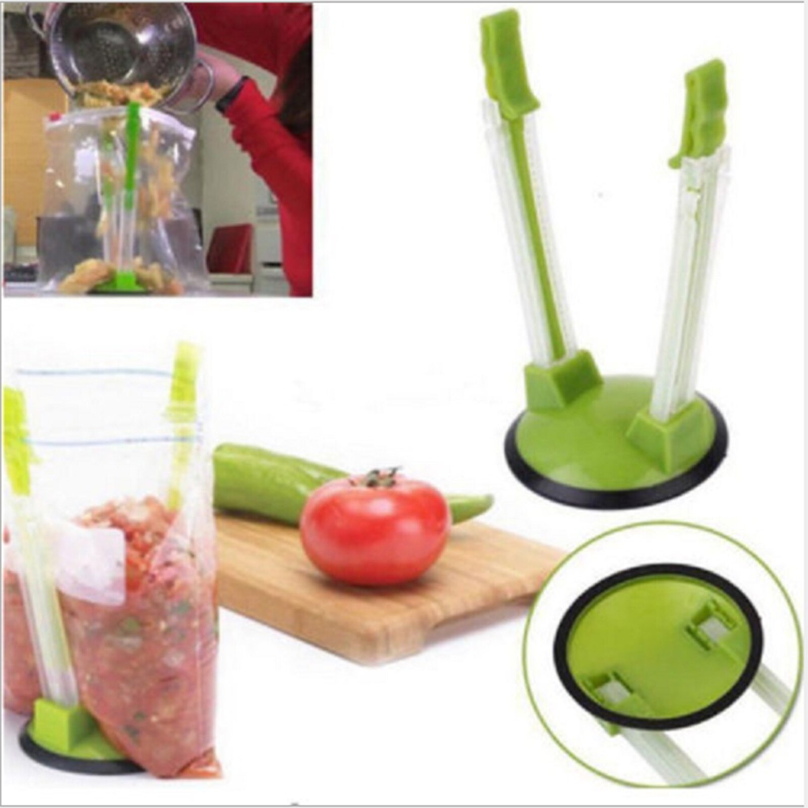 Non Slip Ziplock Storage Bag Holder Bag Clip Hands... – Vicedeal