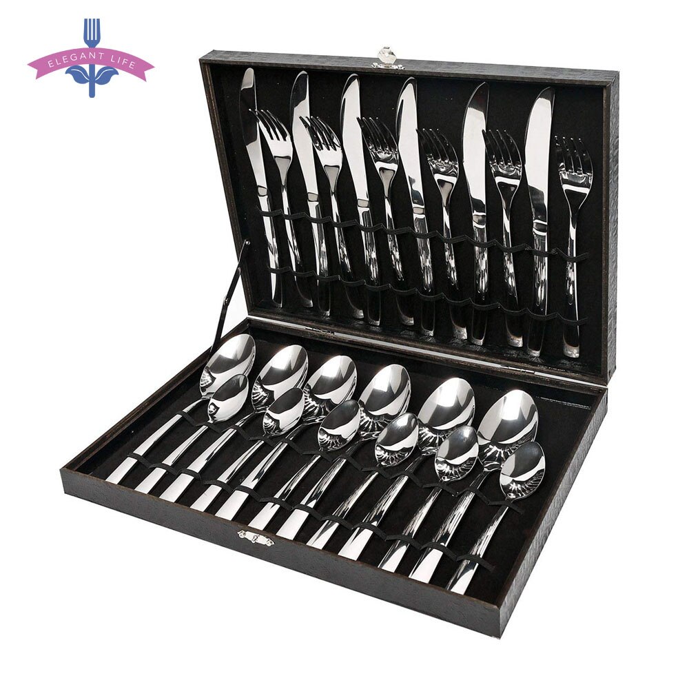 24PCS Cutlery Set Dinner Set Tableware Dishes Kniv... – Grandado
