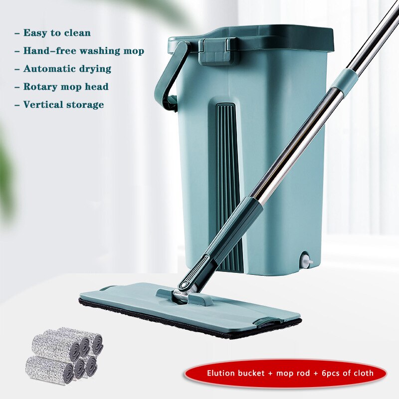 Touchless Mop Vlakke Vloer Wassen Mops Emmer Magic... – Vicedeal