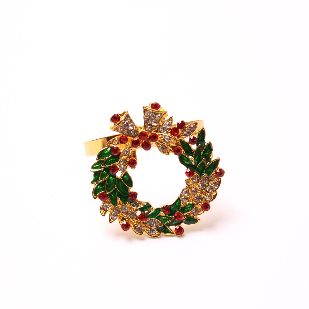 12PCS/Christmas drip oil garland bells napkin ring... – Grandado