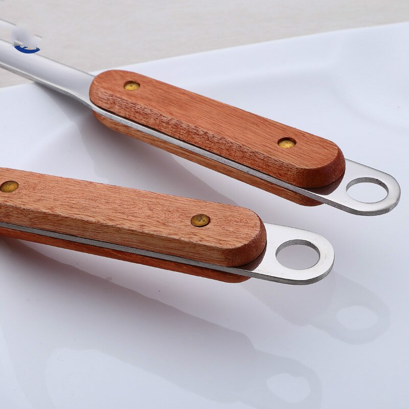 Stainless steel round hole wood grain handle kitch... – Grandado