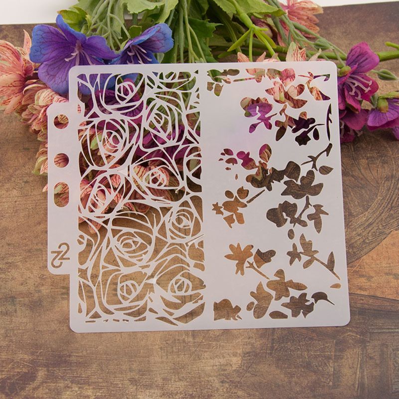 Blomma stenciler mall målning scrapbooking präglin... – Vicedeal
