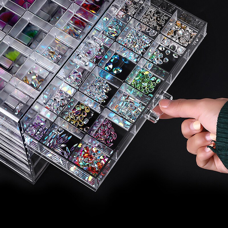 120 Grid Nail Storage Box Makeup Organizer Cosmeti... – Grandado