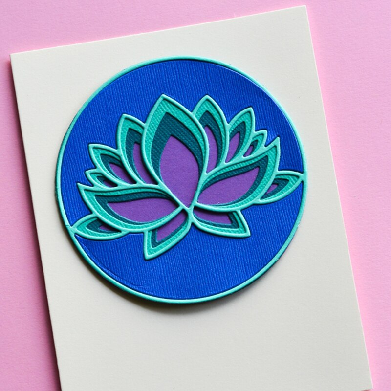 Round Frame Lotus Embossing Layering Metal Cutting... – Grandado