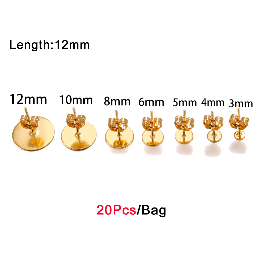 10-100 Stks/partij 3-12Mm Rvs Lege Post Earring St... – Vicedeal