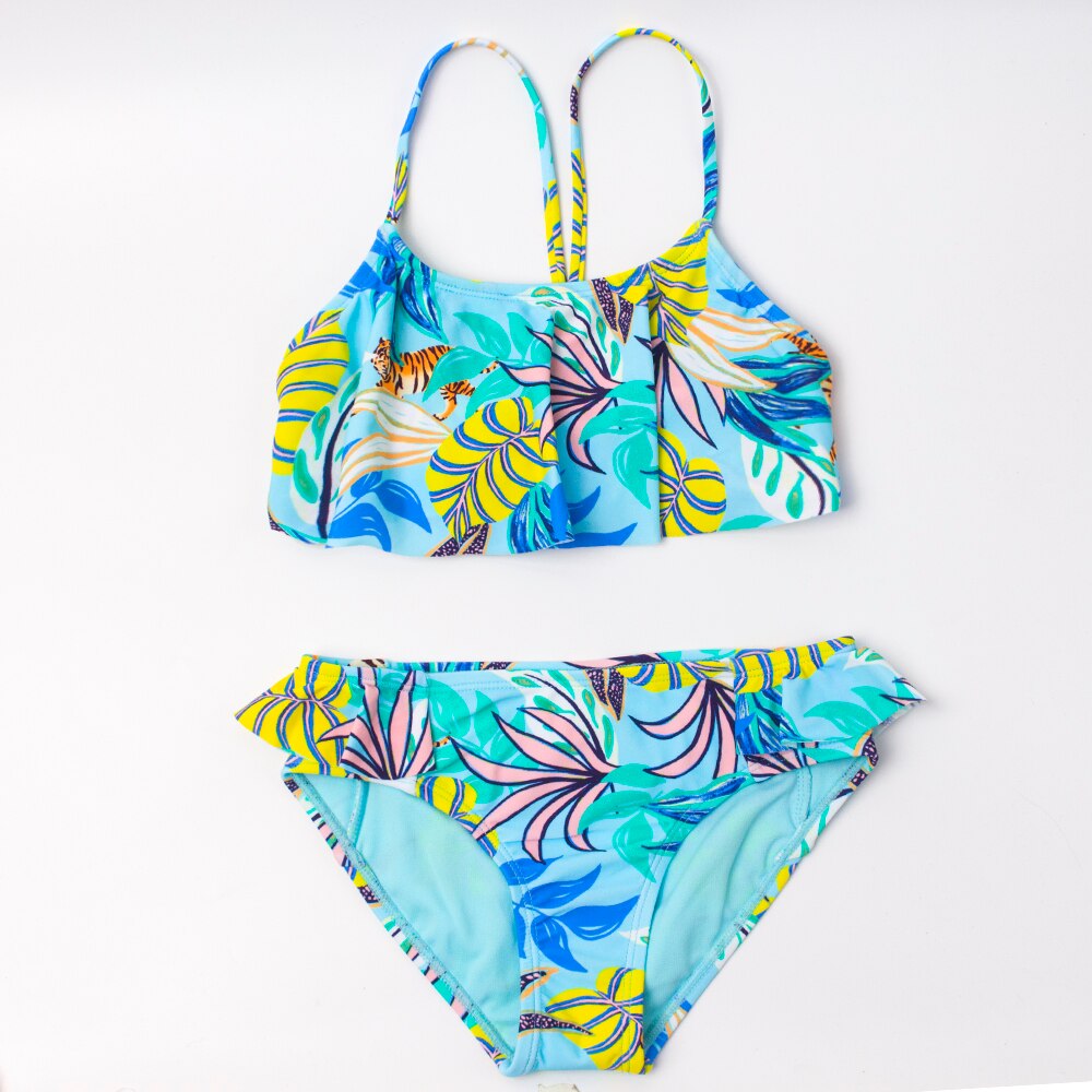 Children Leaf Print Bikinis for Girls Bathing Suit... – Vicedeal