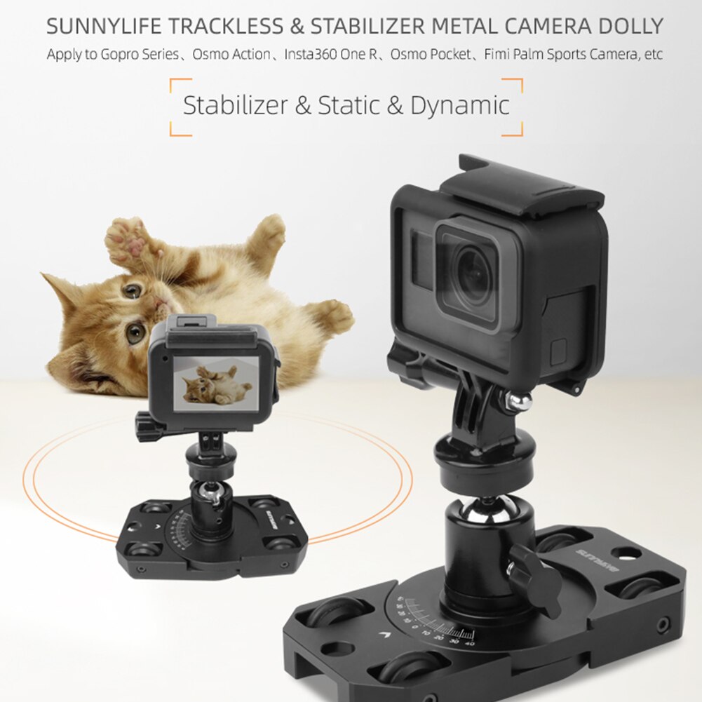 Mini Desktop Dolly with Ball Head for GoPro DJI OS... – Grandado