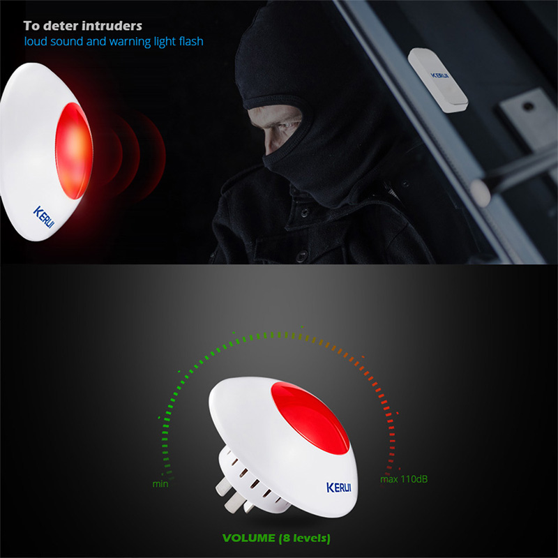 KERUI J009 Innen Sirene 433MHZ Wireless Flash Horn... – Vicedeal