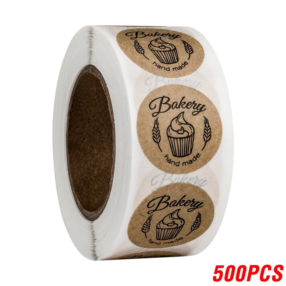 100-500pcs Kraft Paper "bakery"hand Made Stickers ... – Vicedeal